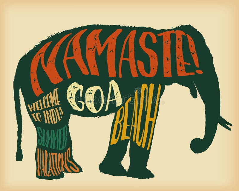 Vector Image Hand Drawn Elephant. Creative Lettering. Stock Vector ...