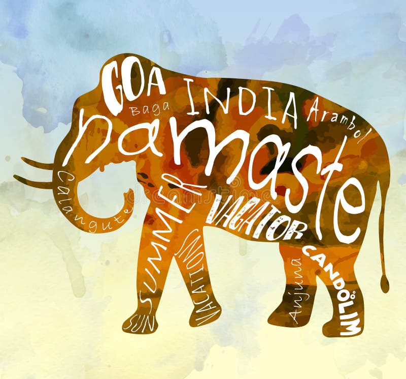 Vector Image Hand Drawn Elephant. Creative Lettering. Stock Vector ...