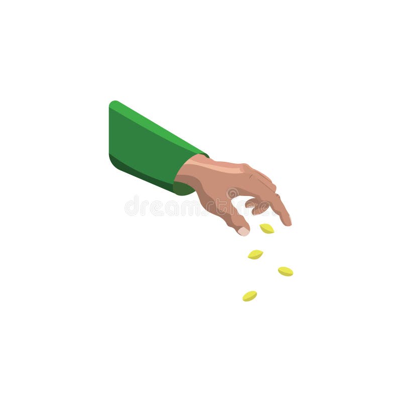 Vector Image. Hand Sowing Seeds Stock Vector - Illustration of harvest ...