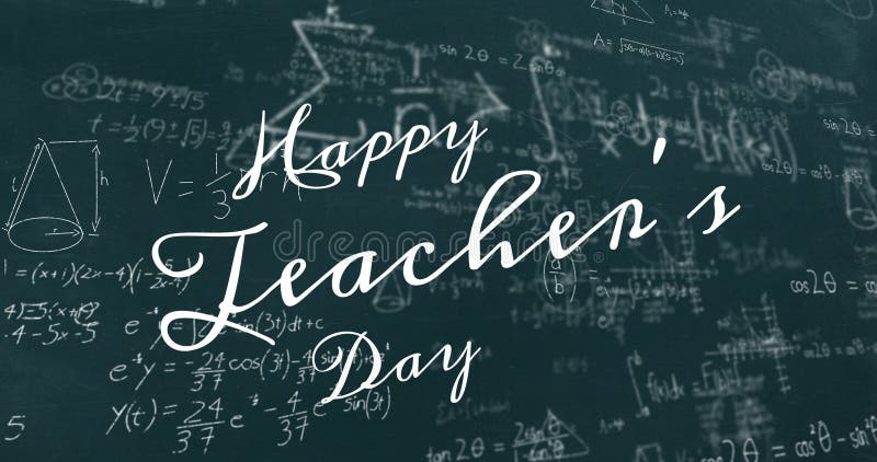 Vector Image of Happy Teacher S Day Text Against Blackboard with ...