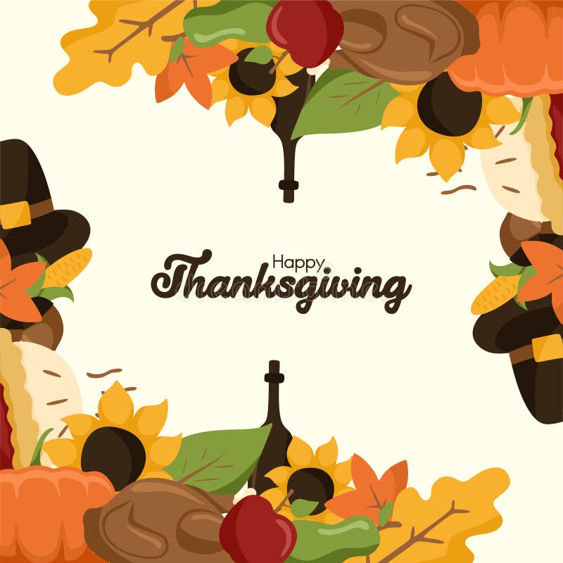 Vector Image of Happy Thanksgiving Frame Stock Vector - Illustration of ...