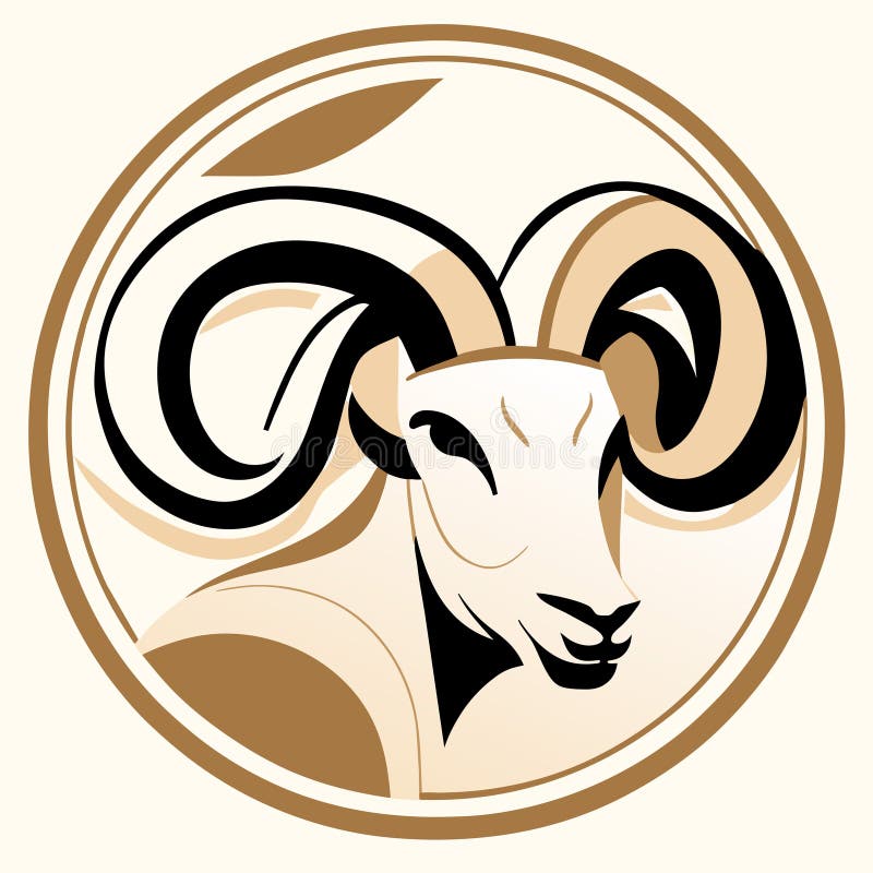 Vector Image Of A Head Of A Ram In A Round Frame Generative Ai Stock Vector Illustration Of