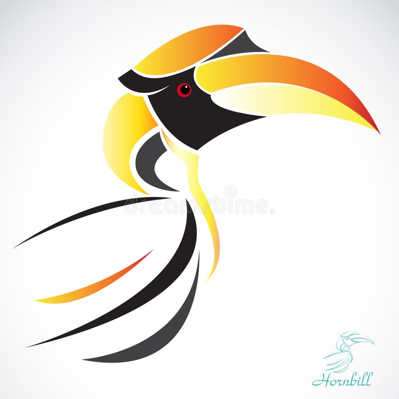 Vector Image of an Hornbill Stock Vector - Illustration of branch ...