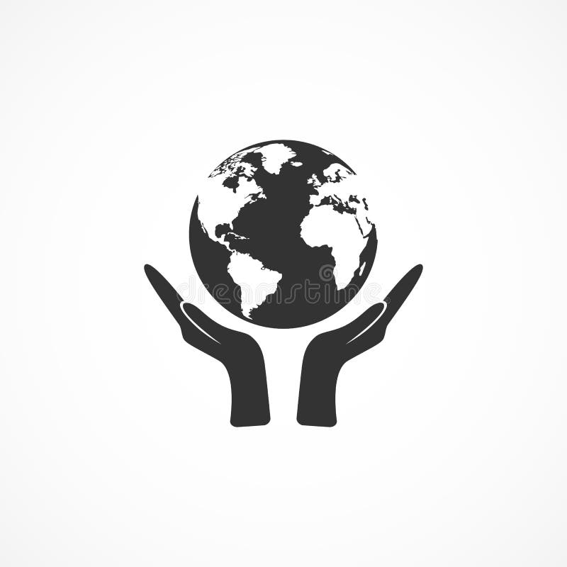 Vector Image Icon Hands Holding the Earth. Stock Illustration ...