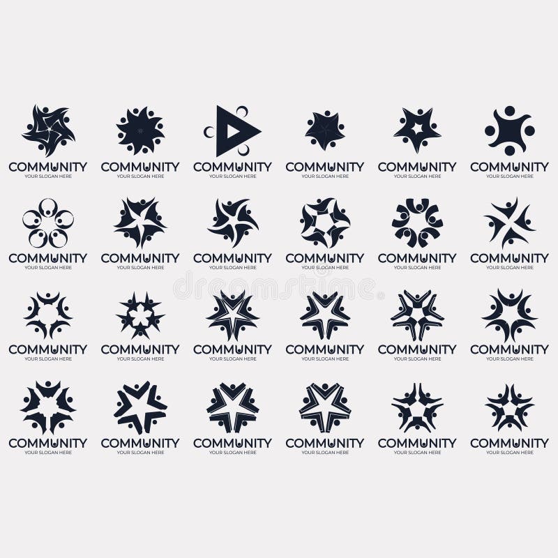 Collection of Abstract Community Logos Stock Vector - Illustration of ...