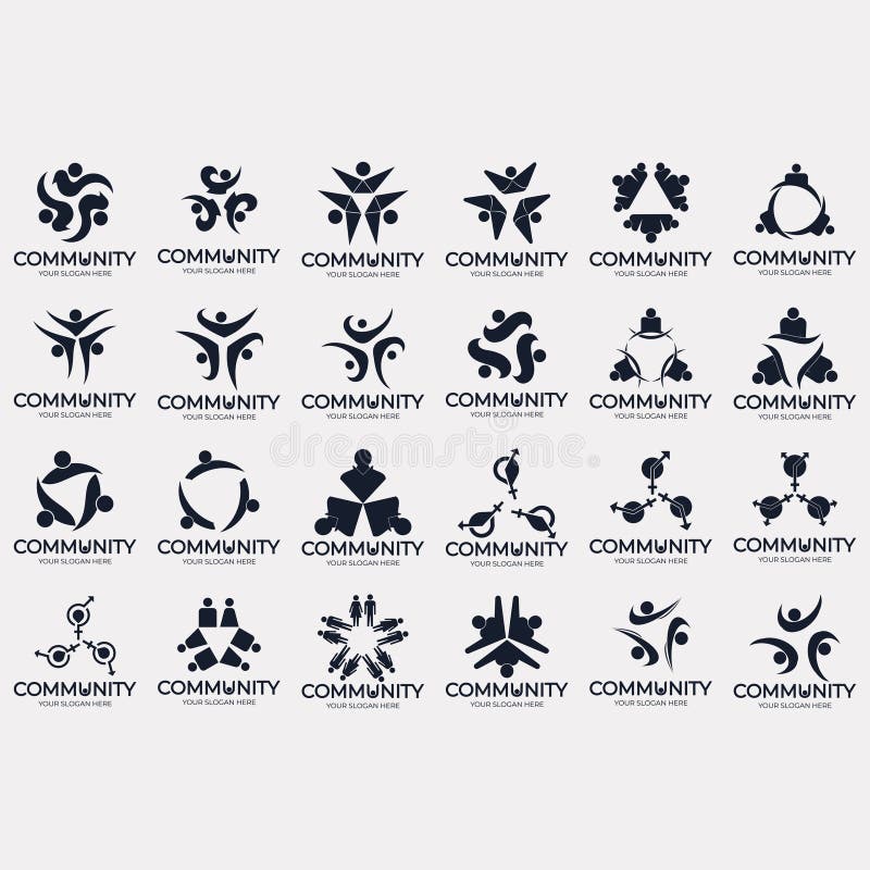 Collection of Abstract Community Logos Stock Vector - Illustration of ...