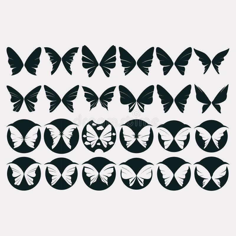 Collection of Butterfly Logos Stock Vector - Illustration of cute ...