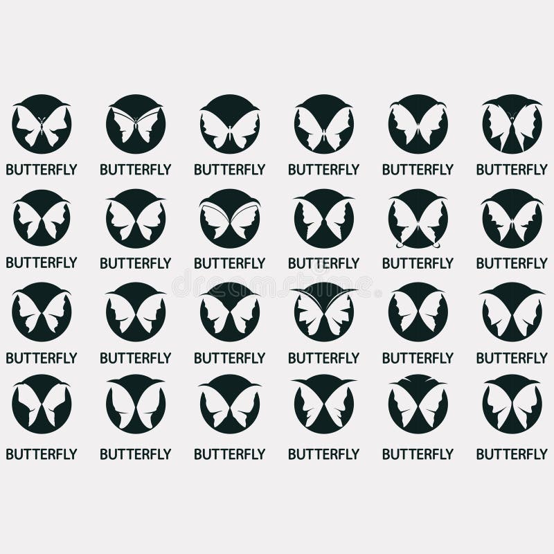 Collection of Butterfly Logos Stock Vector - Illustration of wing ...