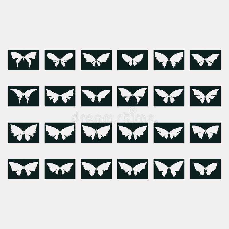 Collection of Butterfly Logos Stock Vector - Illustration of silhouette ...