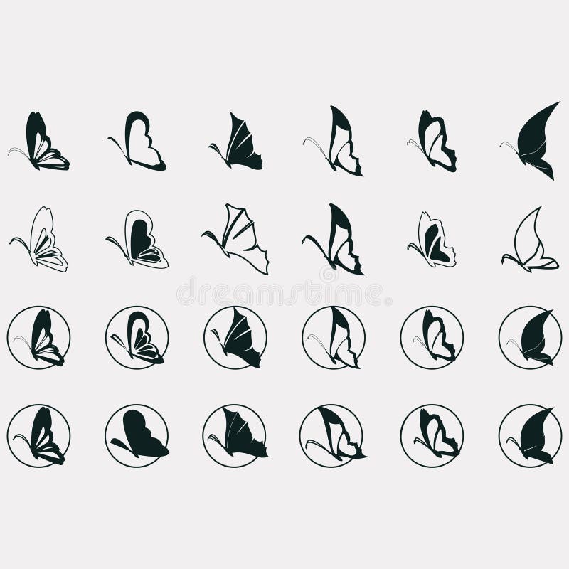 Collection of Butterfly Logos Stock Vector - Illustration of cartoon ...