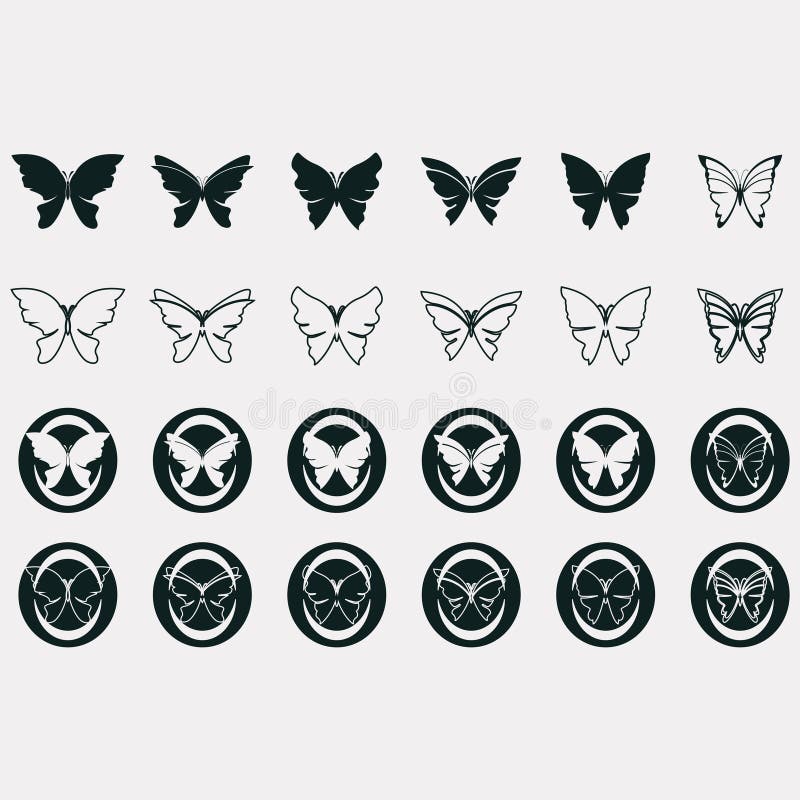 Collection of Butterfly Logos Stock Vector - Illustration of logo ...