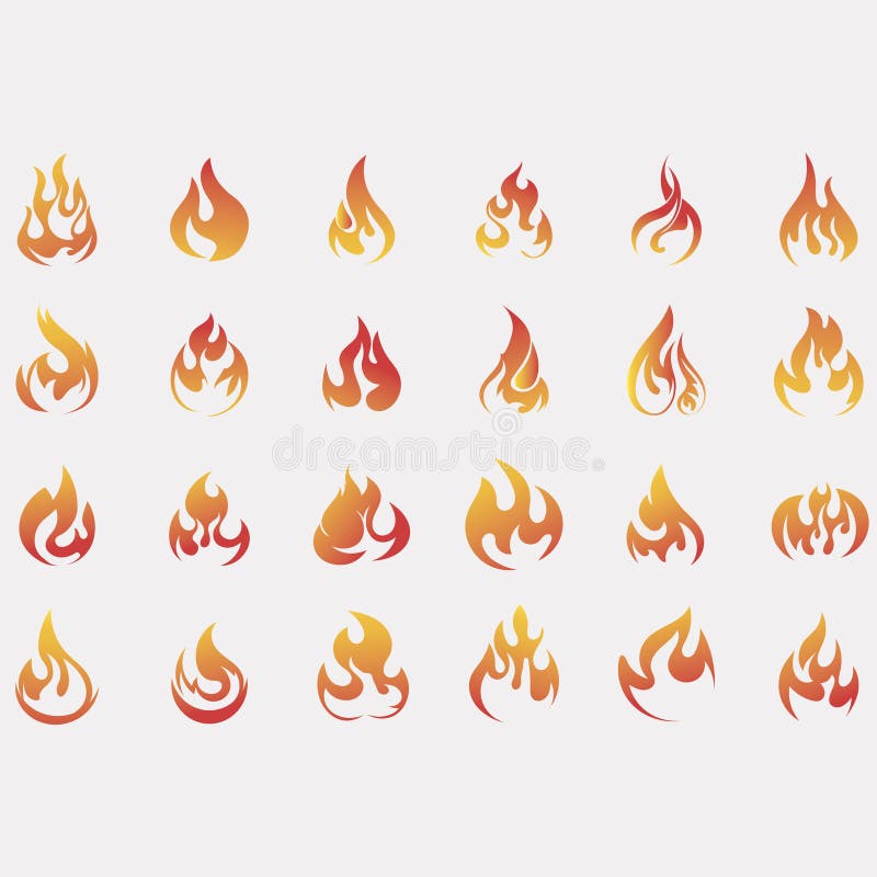 Collection of fire logos stock vector. Illustration of large - 305107167