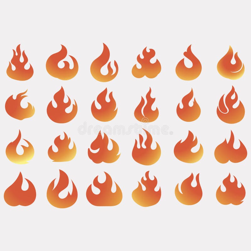 Collection of fire logos stock vector. Illustration of large - 305107167