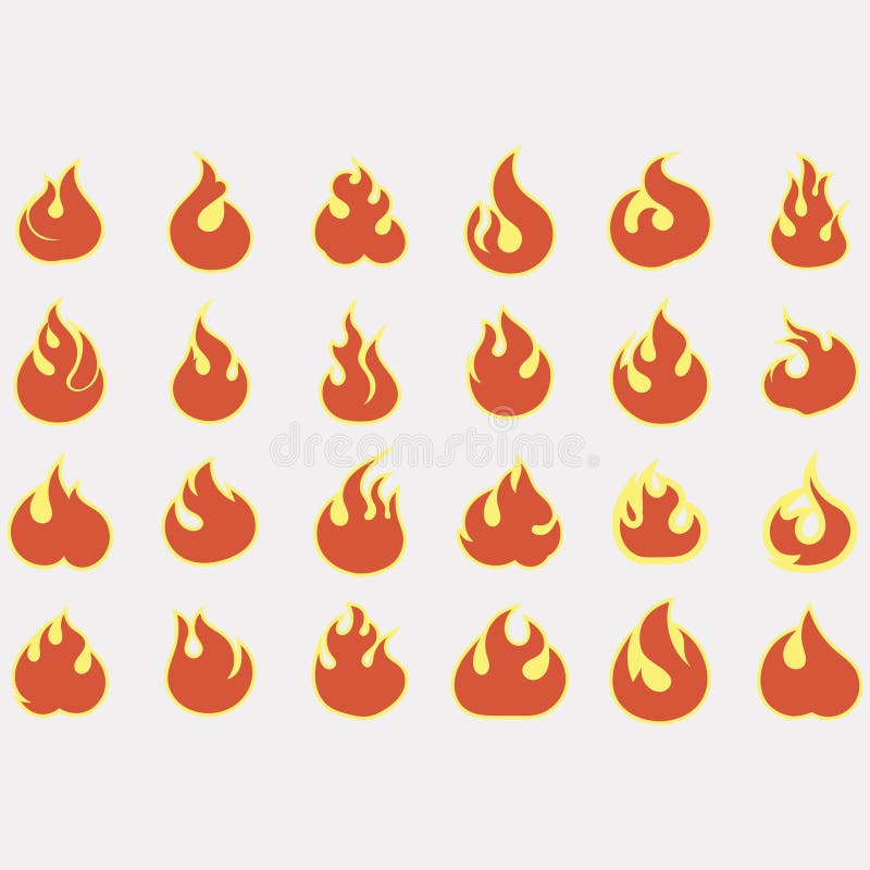 Collection of fire logos stock vector. Illustration of burning - 305107173