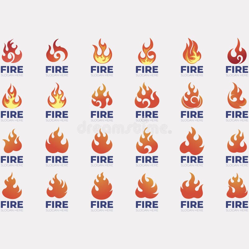 Collection of fire logos stock vector. Illustration of burning - 305107180