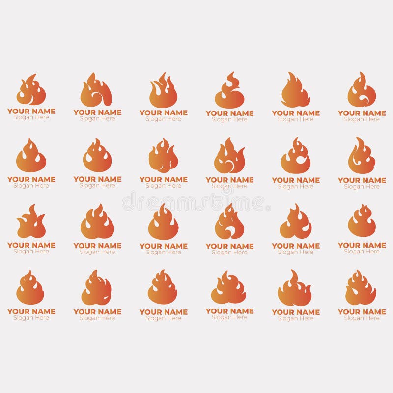Collection of fire logos stock vector. Illustration of graphic - 305107188