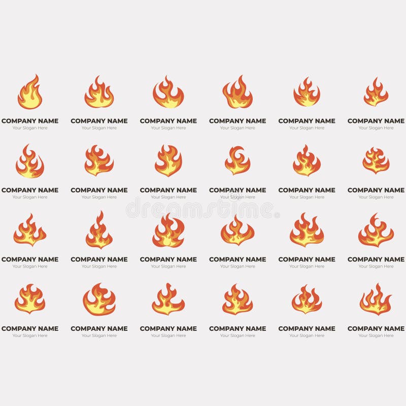 Collection of fire logos stock vector. Illustration of cartoon - 305107203