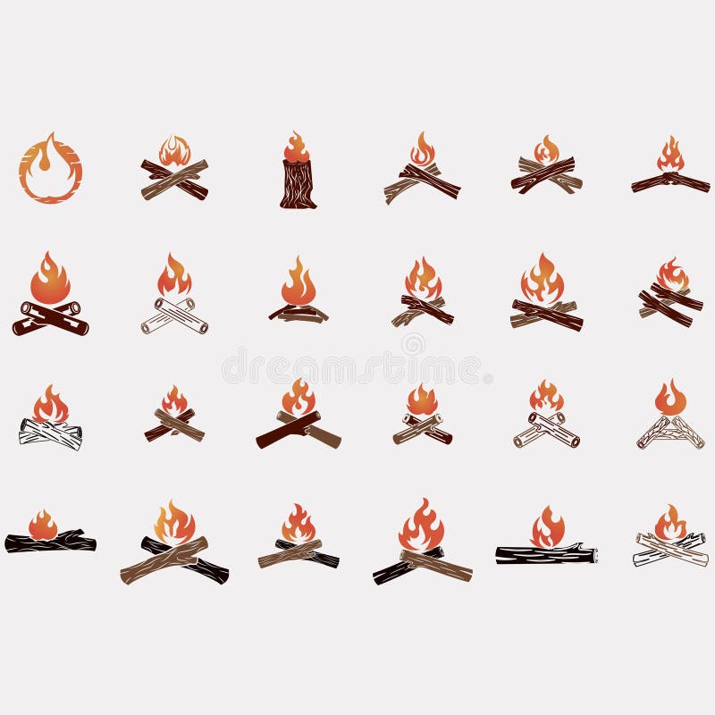 Collection of fire logos stock vector. Illustration of symbol - 305107234