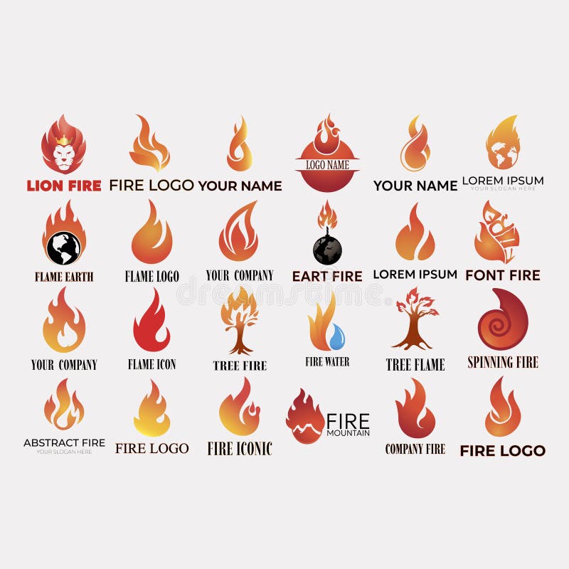 Collection of fire logos stock vector. Illustration of isolated - 305107277