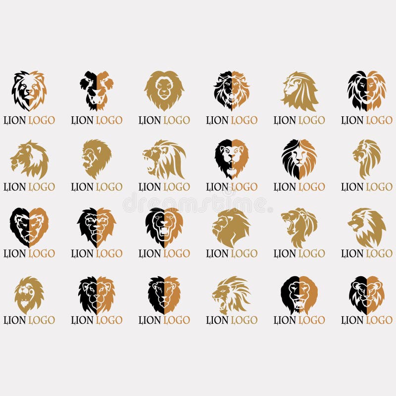 Collection of lion logos stock vector. Illustration of floral - 305154974