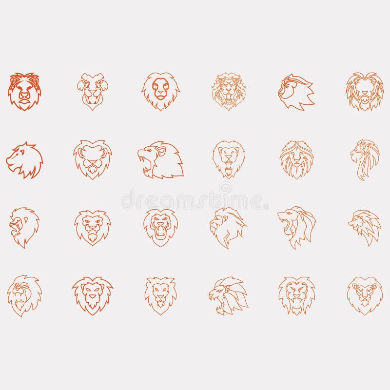 Collection of lion logos stock vector. Illustration of frame - 305155034