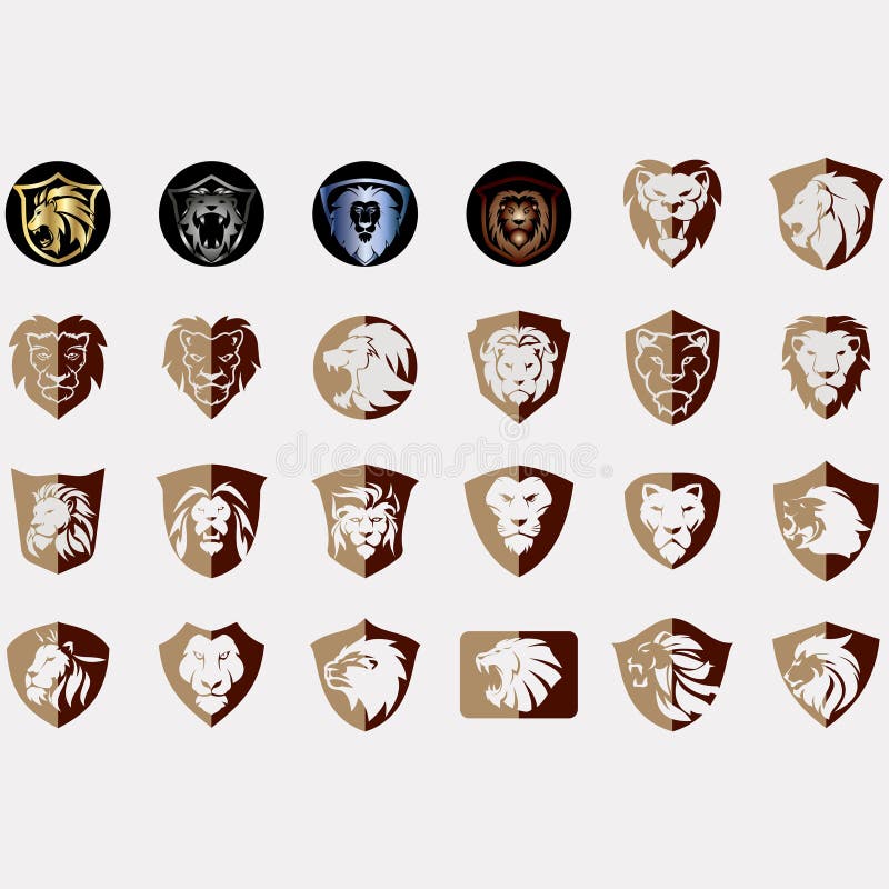 Collection of lion logos stock vector. Illustration of zodiac - 305155247