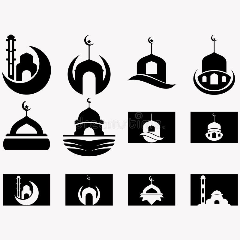 Collection of mosque logos stock vector. Illustration of ramadan ...
