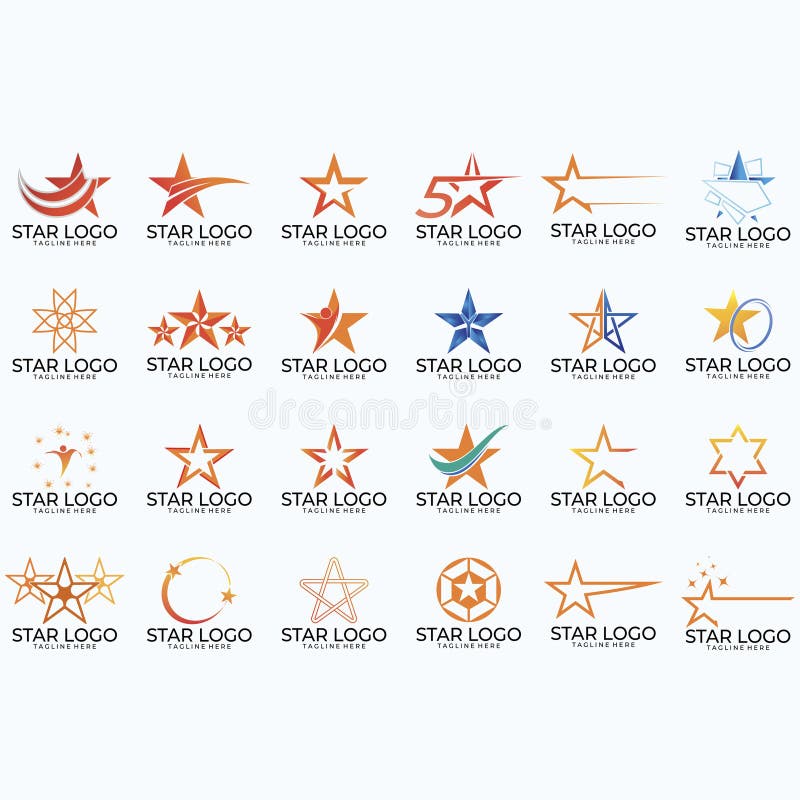 Collection of star logos stock vector. Illustration of corporate ...