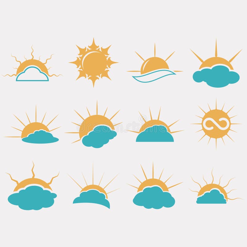 Collection of sun logos stock vector. Illustration of shine - 310388300