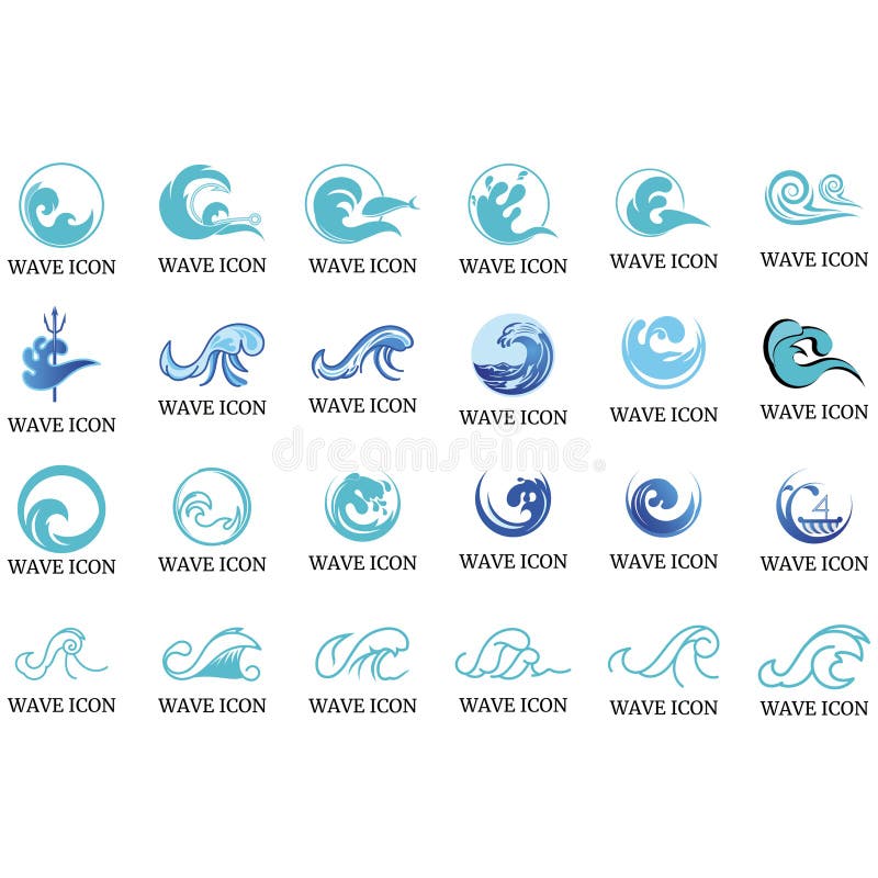 Collection of wave logos stock illustration. Illustration of splash ...
