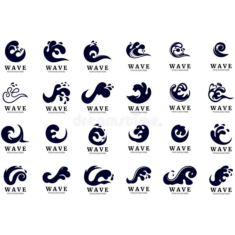 Collection of wave logos stock illustration. Illustration of abstract ...
