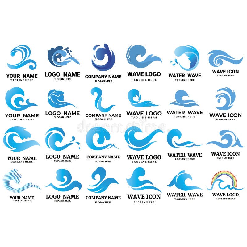 Collection of wave logos stock vector. Illustration of icon - 305261590