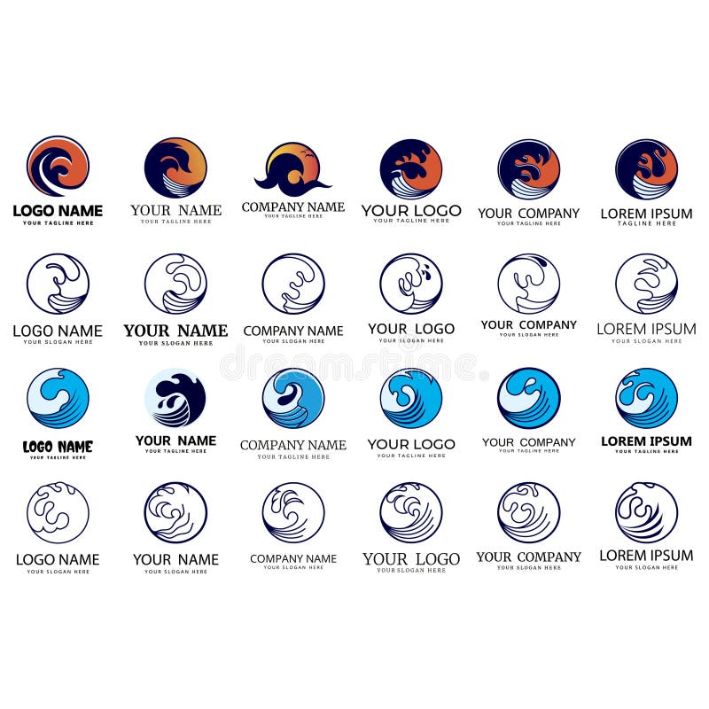 Collection of wave logos stock vector. Illustration of ocean - 305261790