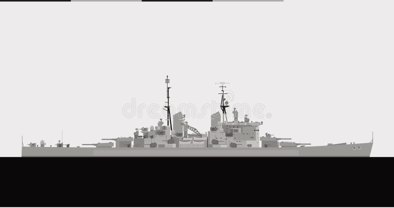 HMS VANGUARD 1946. Royal Navy Battleship. Stock Illustration ...