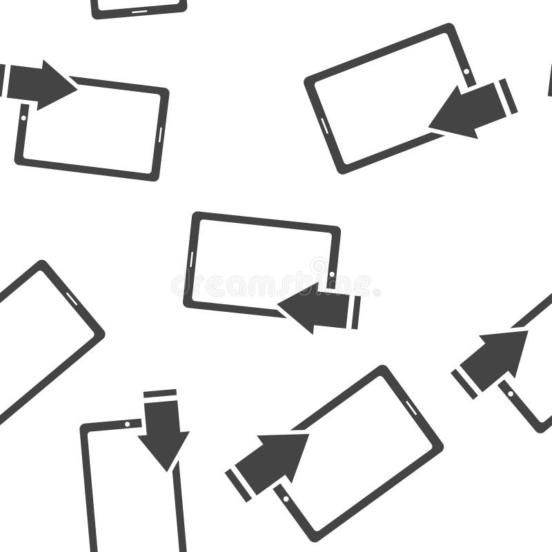 Vector Image Incoming Call. Icon Phone with Arrow Seamless Pattern on a ...