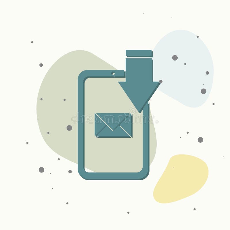 Vector Image Incoming Message. Icon Phone, Message with Arrow on ...