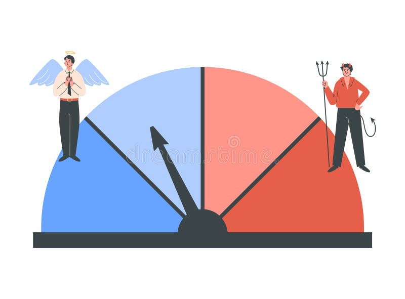 Illustration of Indicator Scale and Balancing Angel Man and Demon Man ...