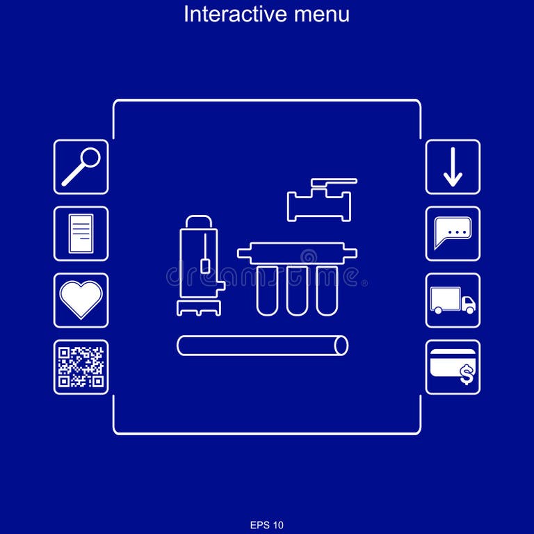 Vector Image of the Interactive Menu for Purchasing Water Supply and ...