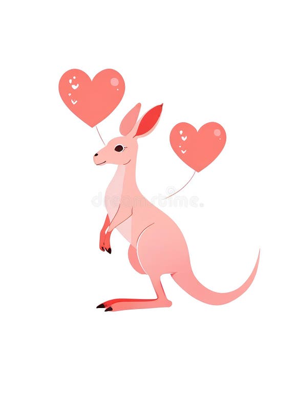 Vector Image of a Kangaroo Heart with a White Background Created with ...