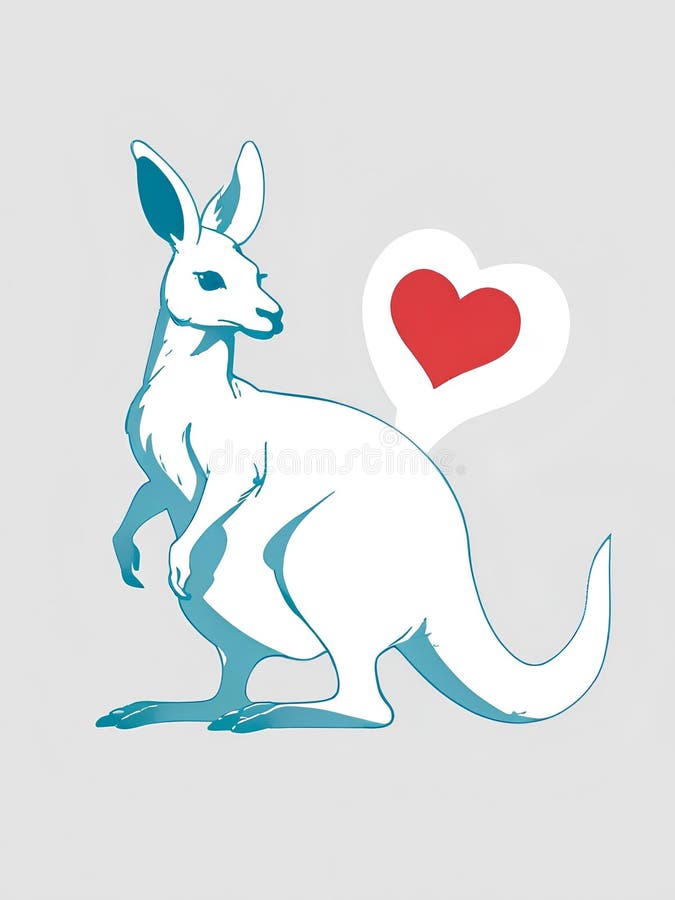 Vector Image of a Kangaroo Heart with a White Background Created with ...