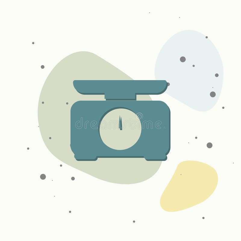 A Vector Image of a Kitchen Scale. Vector Icon Scale on Multicolored ...