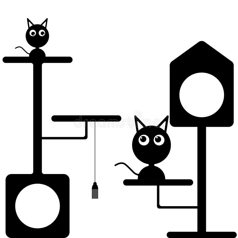 Cats Climbing Silhouette