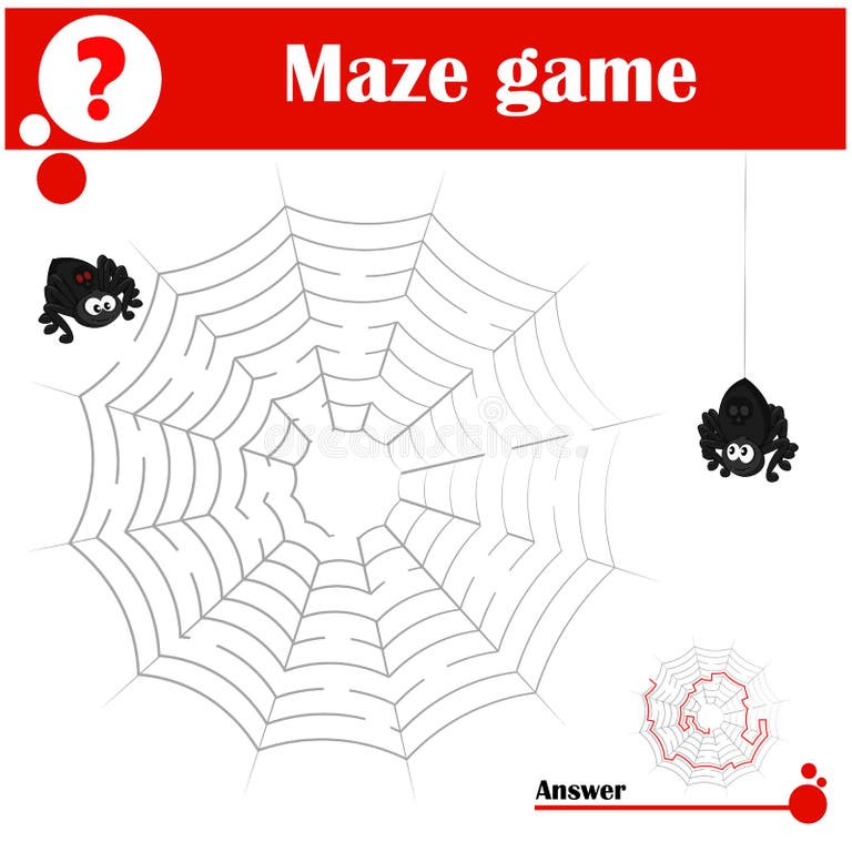 The Vector Image of a Labyrinth of the Spider Web Stock Illustration ...