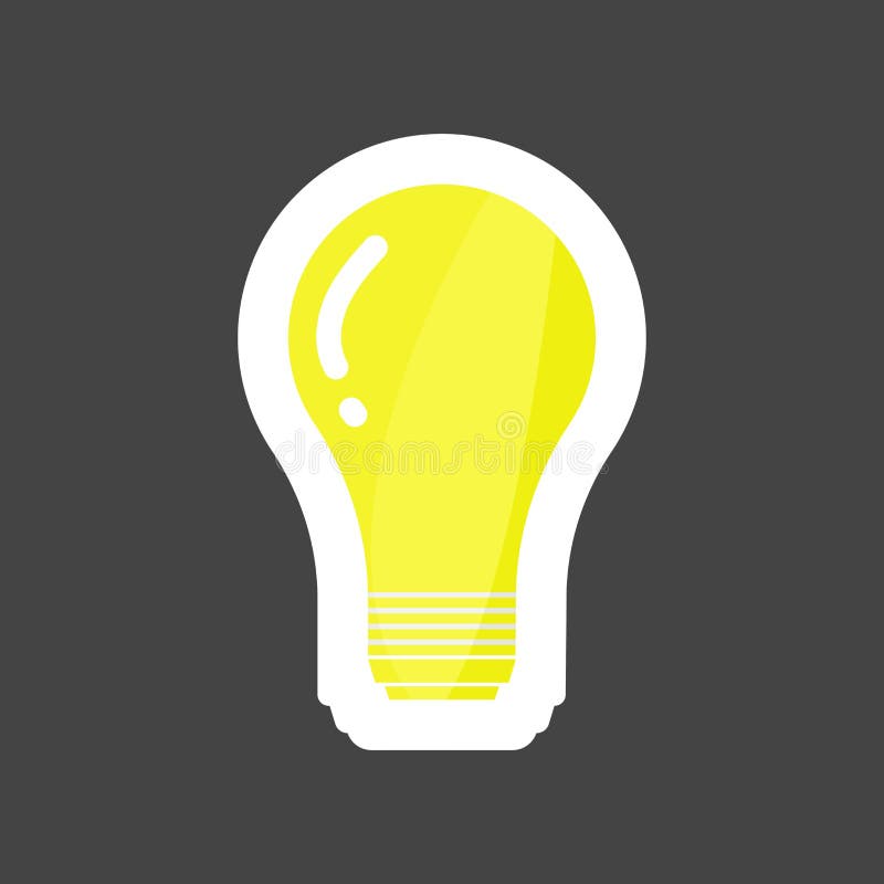 Vector Image of a Lamp Colored Sticker. Light Bulb Icon Stock Vector ...