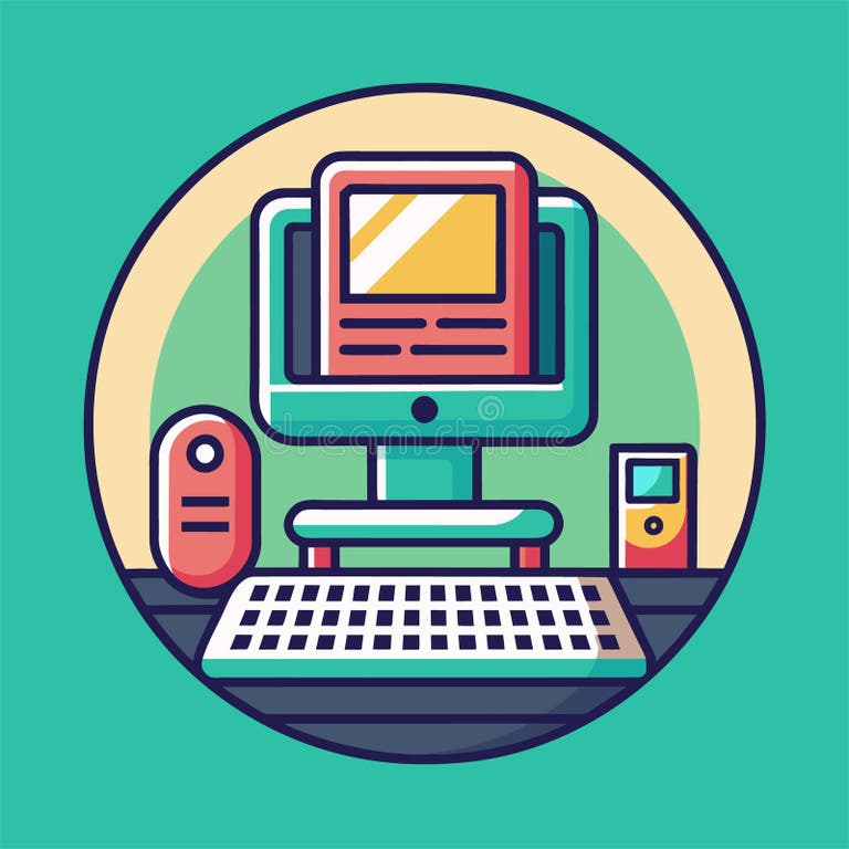 Vector Image of a Laptop on a Single Color Background. the Laptop ...