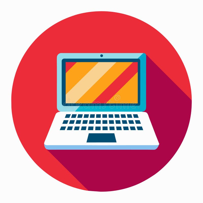Vector Image of a Laptop on a Single Color Background. the Laptop ...