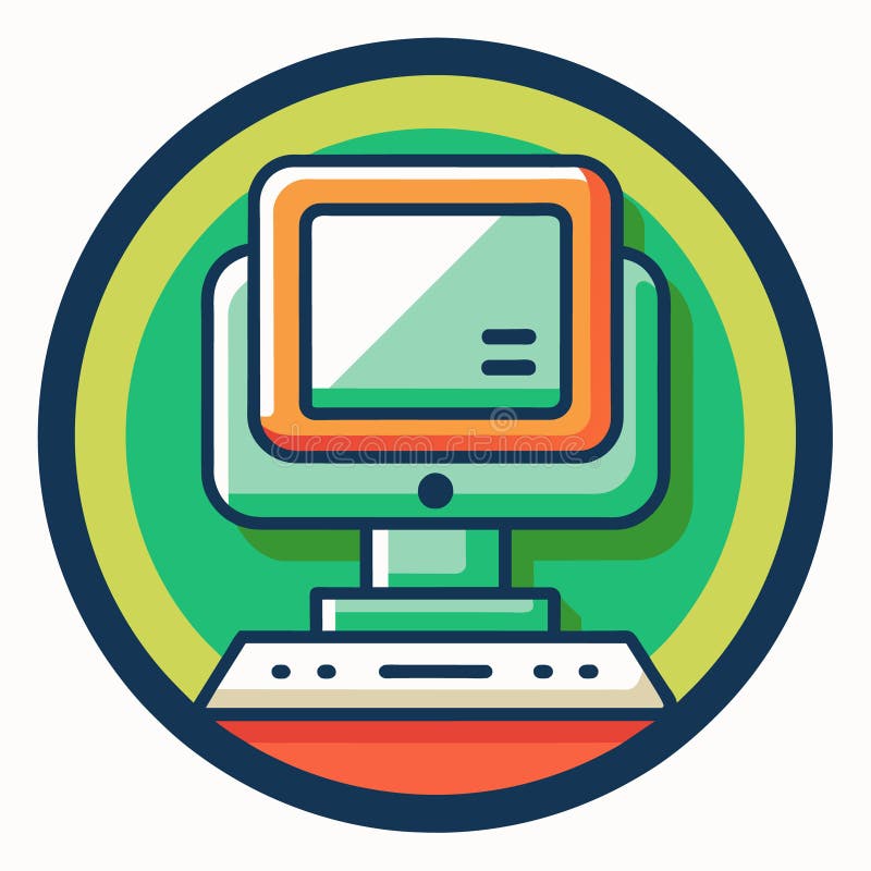 Vector Image of a Laptop on a Single Color Background. the Laptop ...