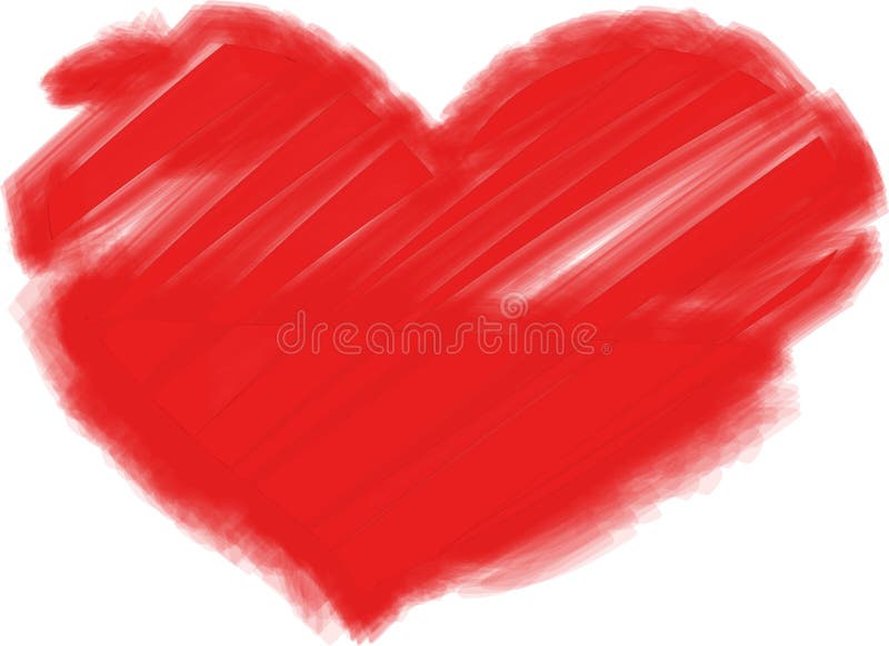 Vector Image of Large Red Painted Heart Stock Vector - Illustration of ...