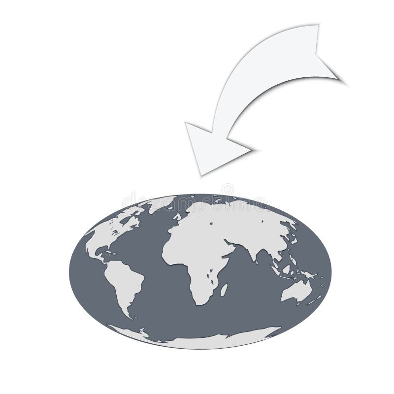 Vector Image Lbustration Icon. Our Planet Earth. Arrow. All in Gray ...