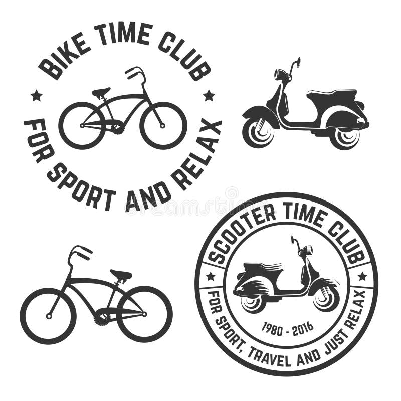 Vector Image Logo Bike and Scooter Time Club Stock Vector ...